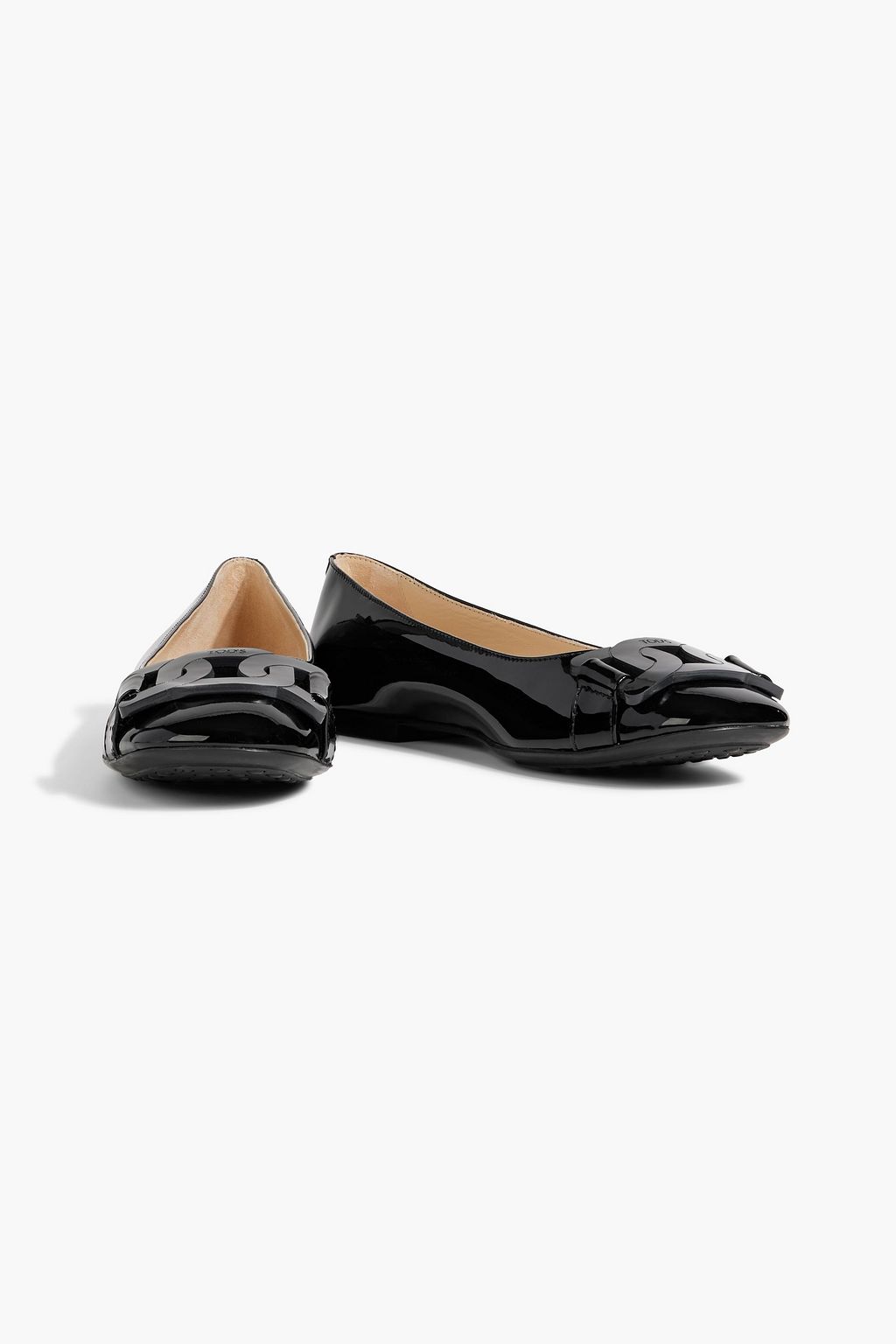 TOD'S Embellished patent-leather ballet flats | THE OUTNET