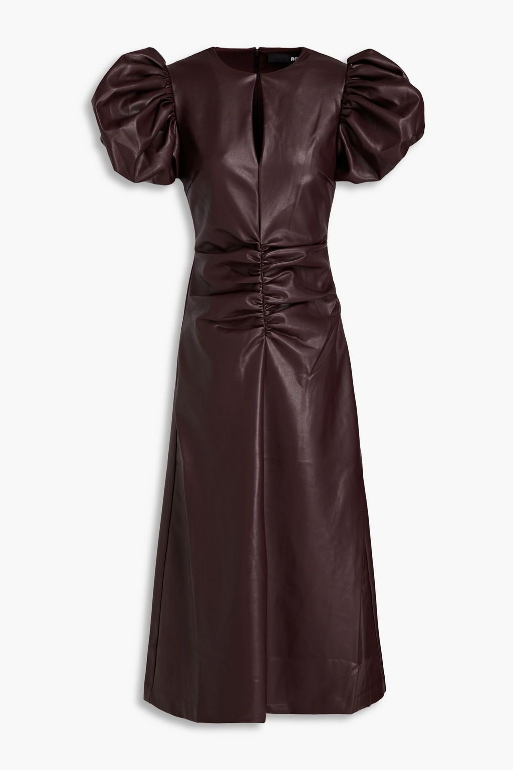 ROTATE BIRGER CHRISTENSEN Ruched faux leather midi dress | THE OUTNET