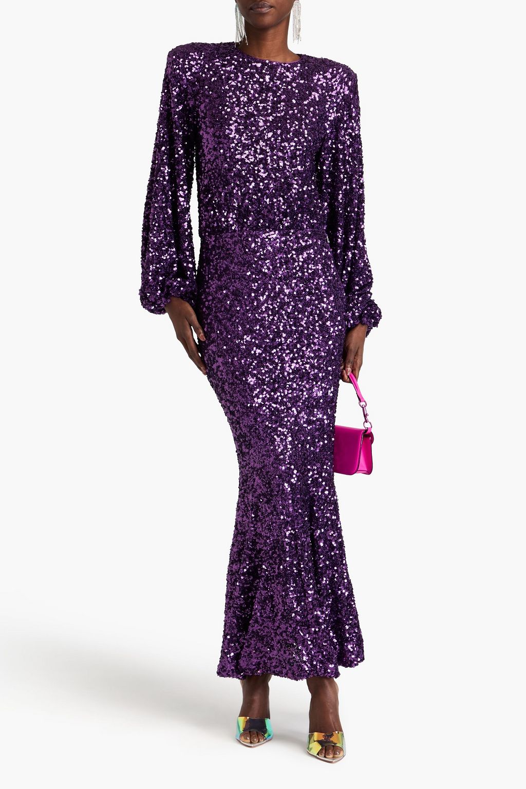 ROTATE BIRGER CHRISTENSEN Sequined stretch-tulle maxi dress | THE OUTNET
