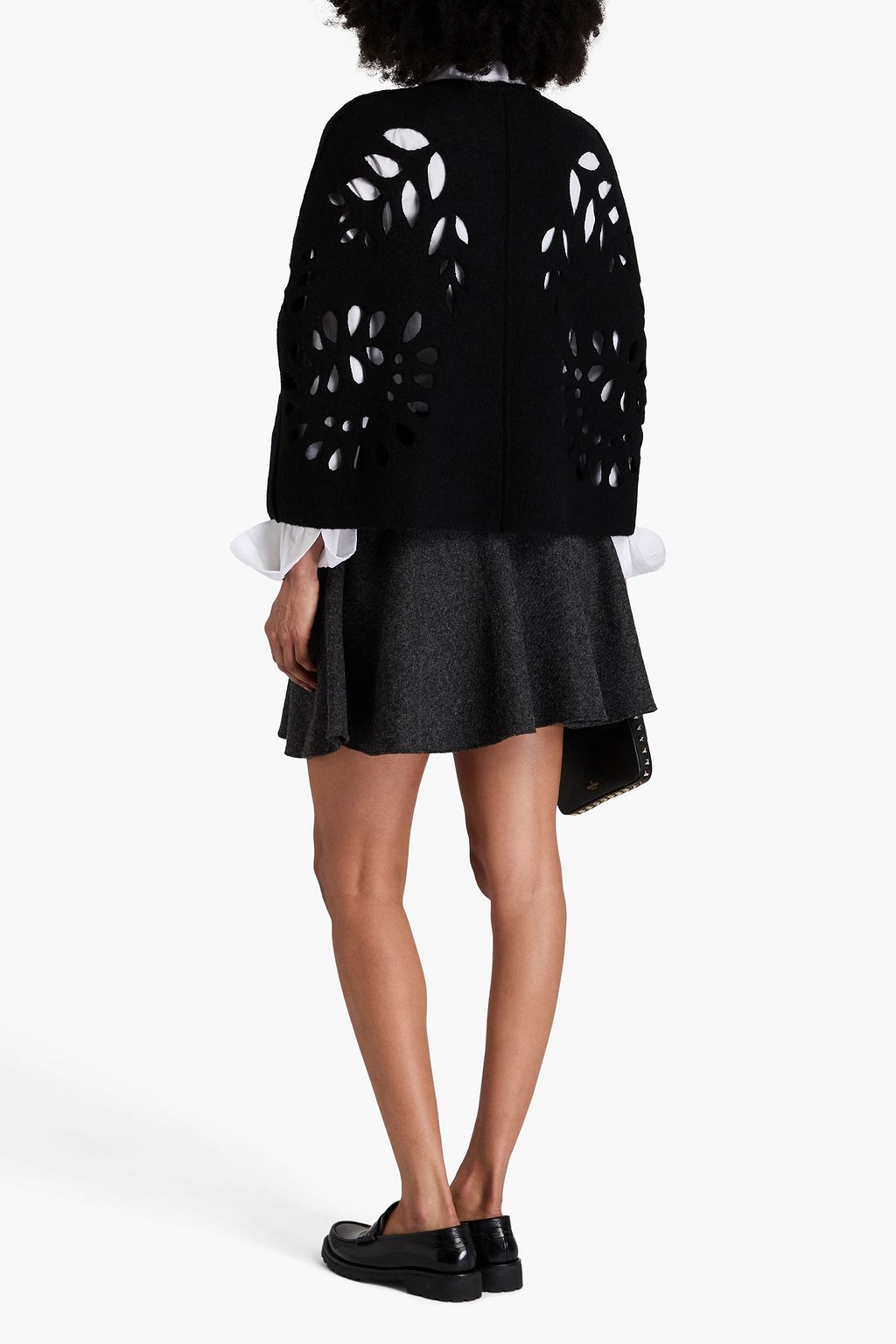 VALENTINO GARAVANI Laser-cut wool poncho | THE OUTNET