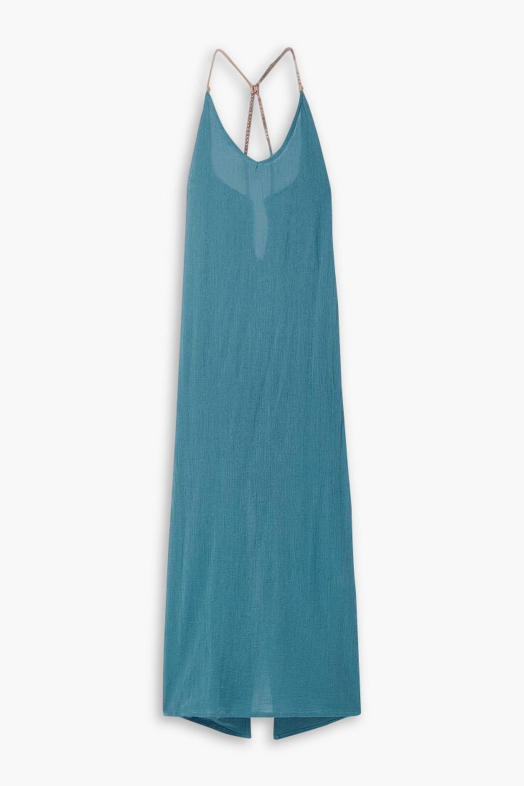 CARAVANA Edahi leather-trimmed cotton-gauze maxi dress | THE OUTNET
