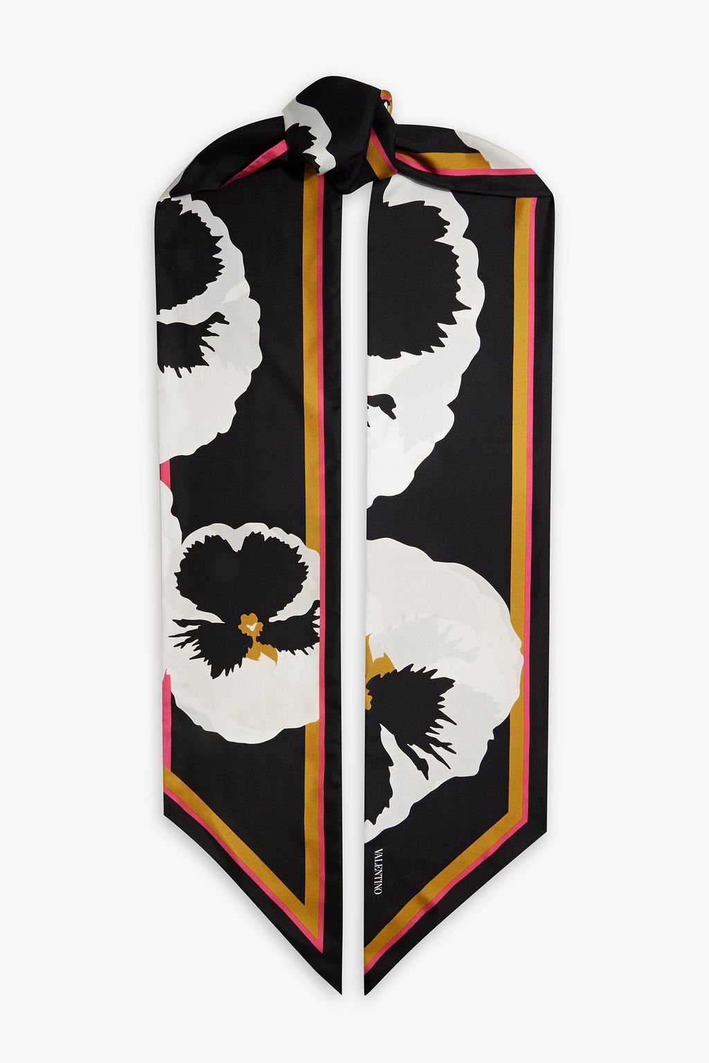 VALENTINO GARAVANI Floral-print silk-twill scarf | THE OUTNET
