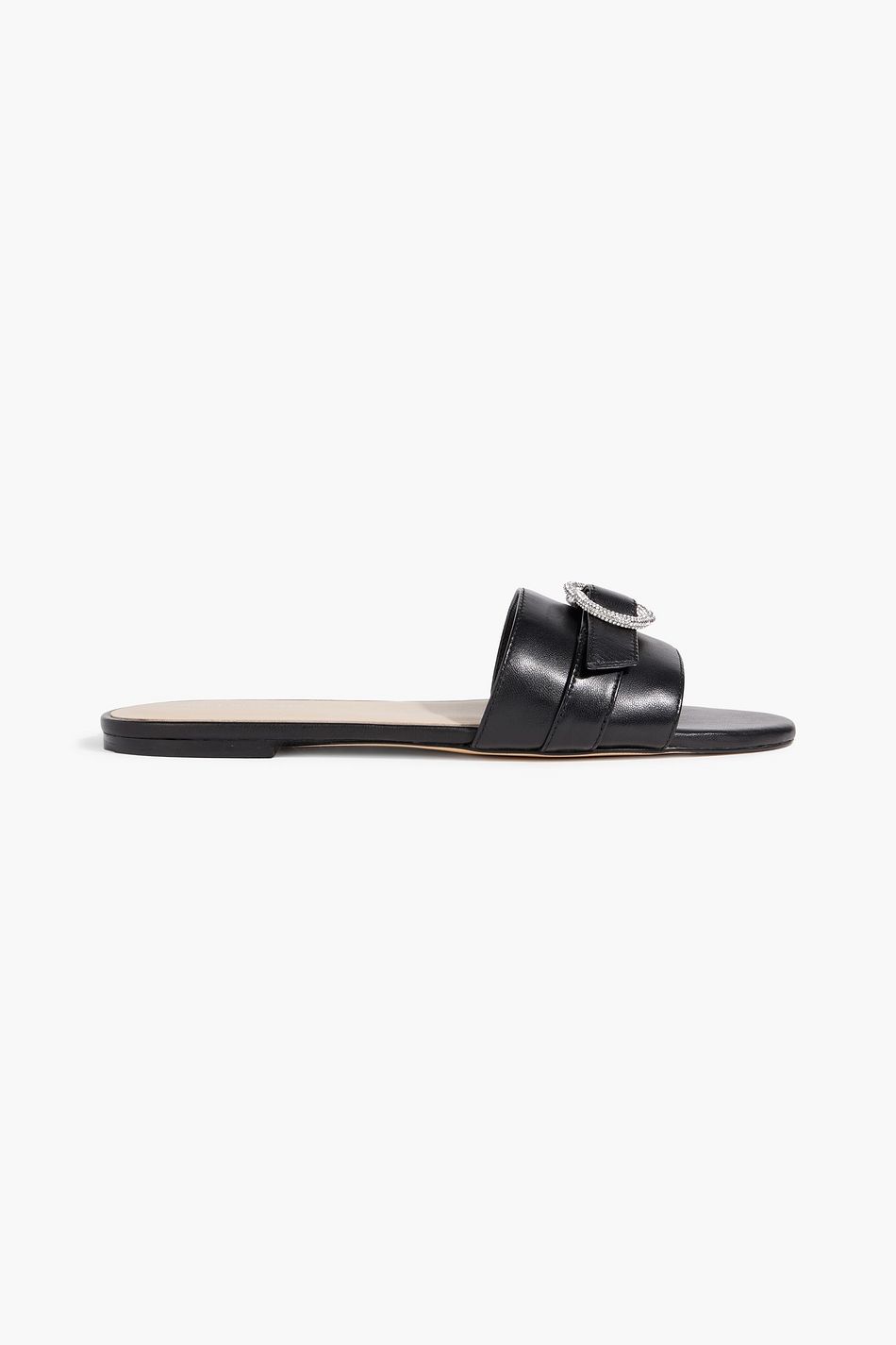STUART WEITZMAN Crystal-embellished leather slides | THE OUTNET