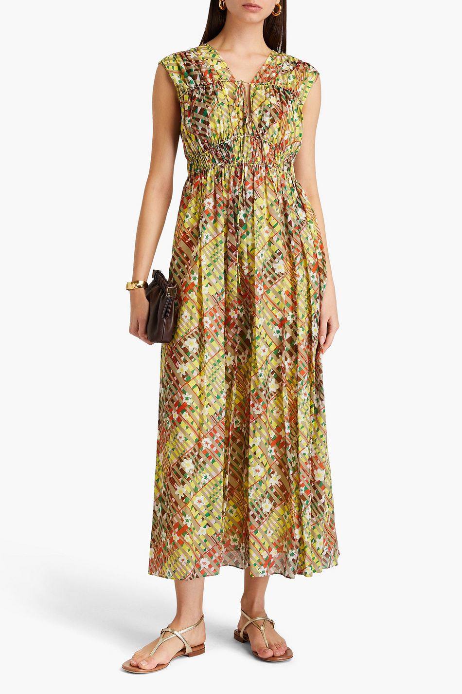 DIANE VON FURSTENBERG Gillian printed cotton and silk-blend midi dress ...