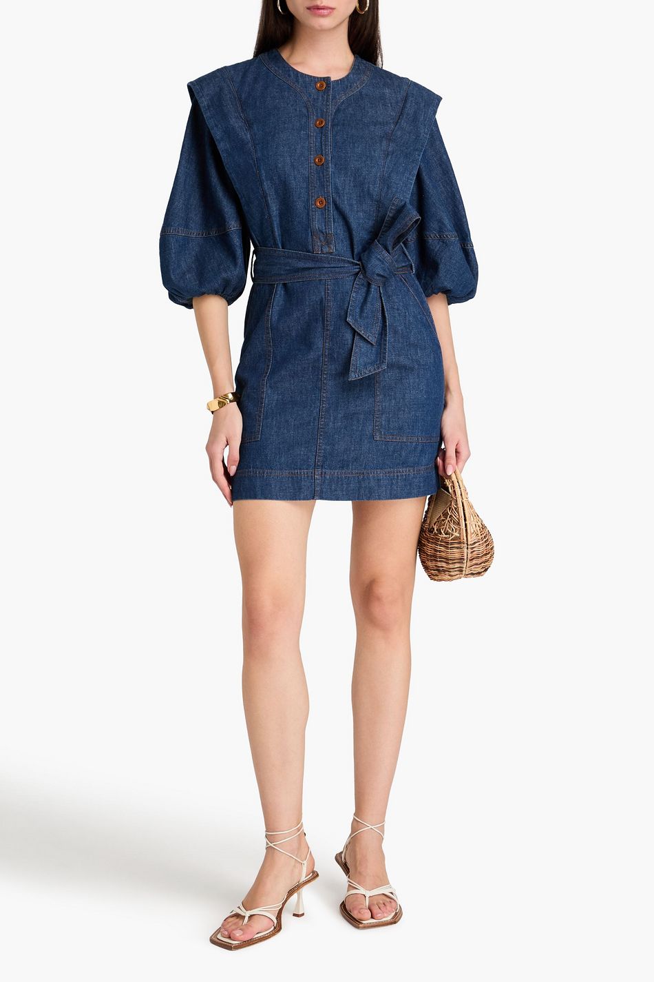 ZIMMERMANN Alight belted denim mini dress | THE OUTNET
