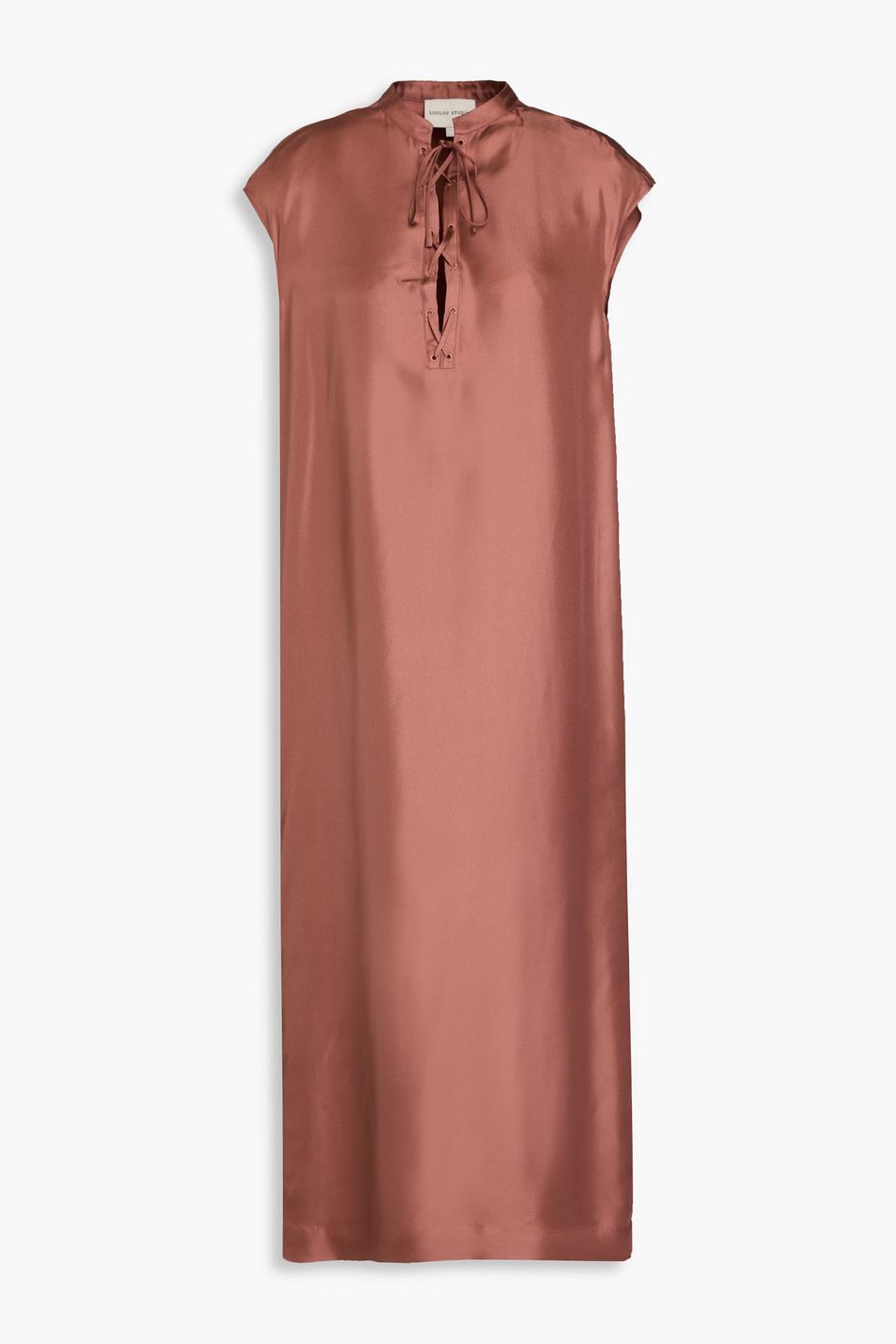 LOULOU STUDIO Demeter lace-up silk-twill midi dress | THE OUTNET
