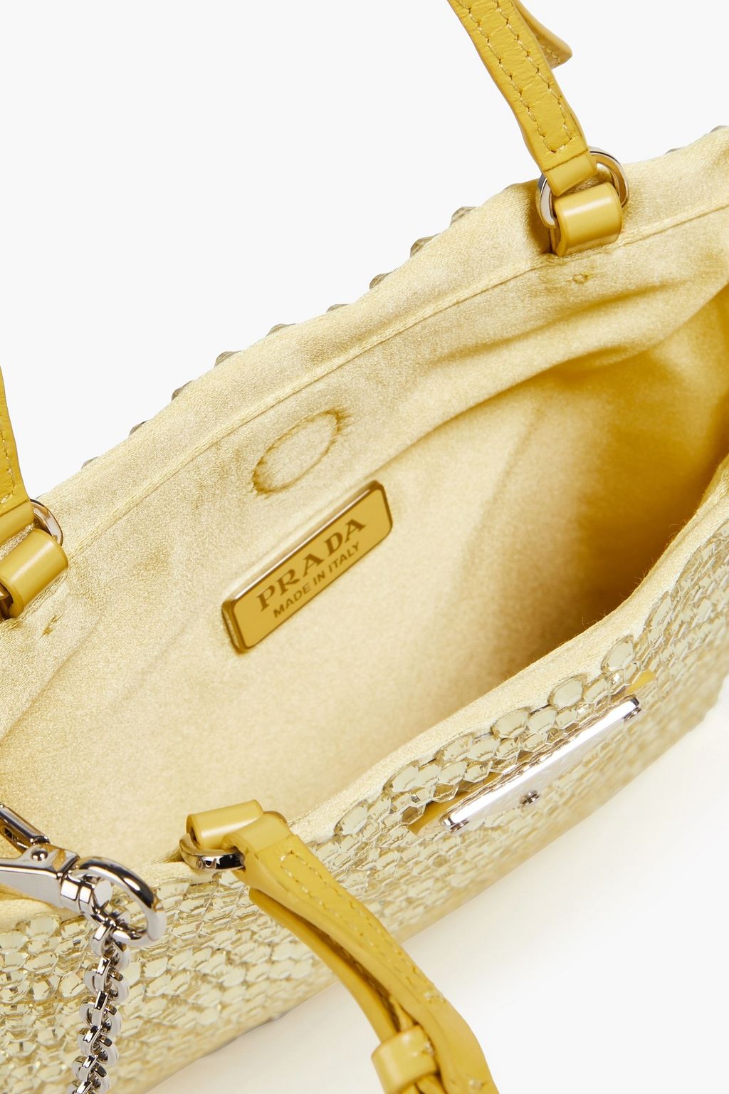 PRADA Crystal-embellished satin tote | THE OUTNET