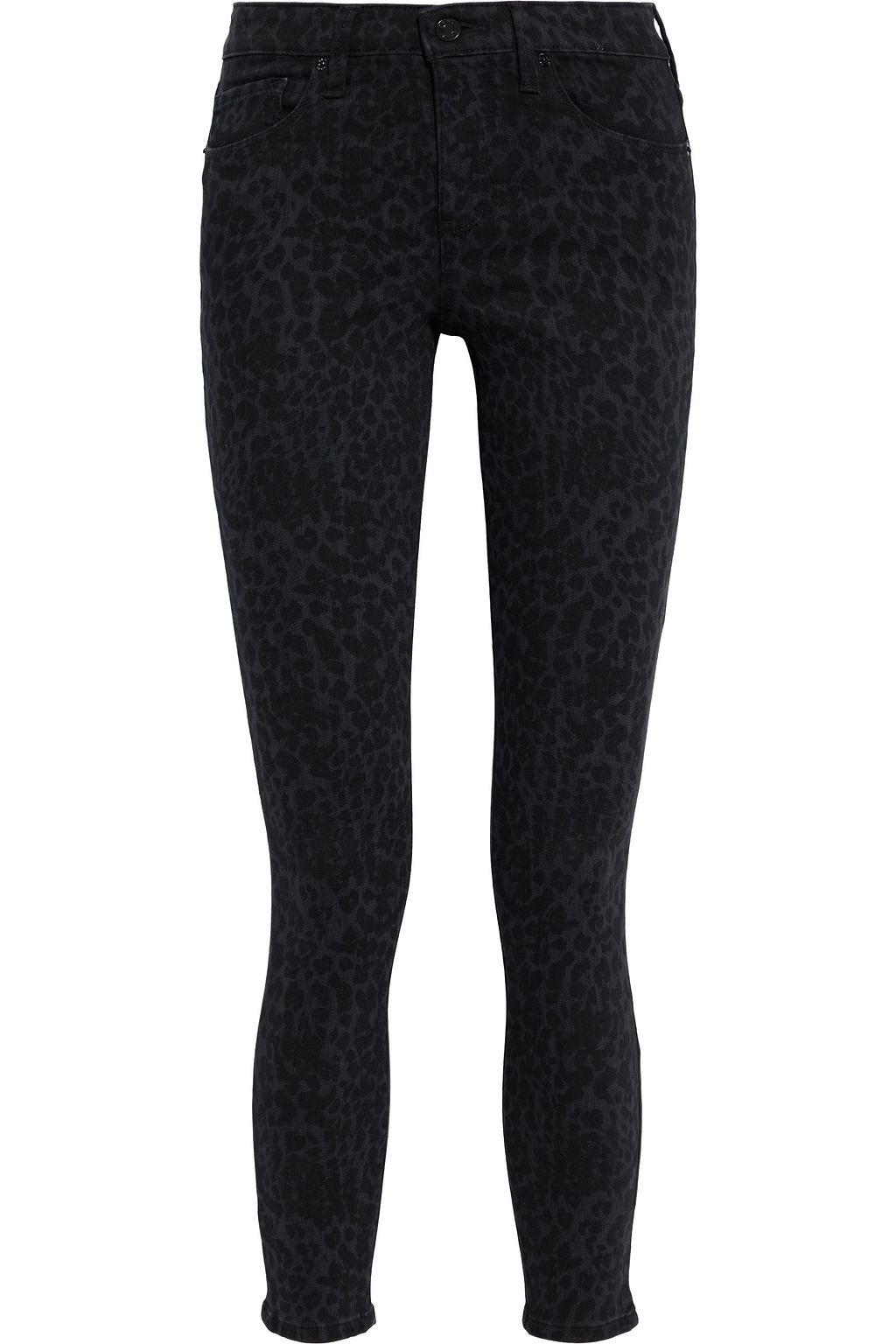 DKNY Cropped leopard-print high-rise skinny jeans | THE OUTNET