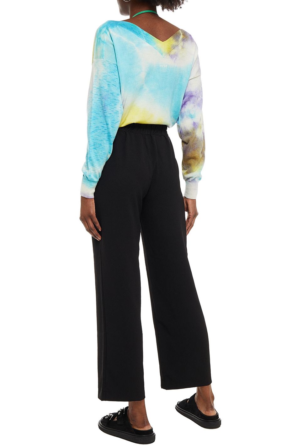 GANNI Gathered crepe straight-leg pants | THE OUTNET