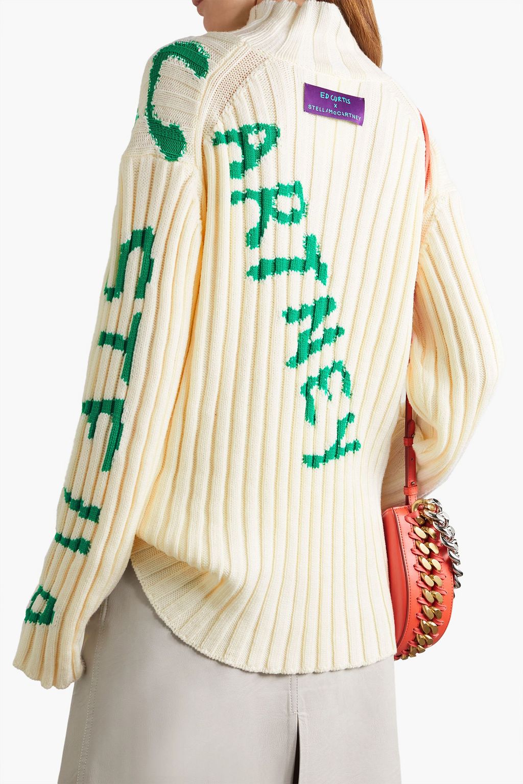 Stella Mccartney Ed Curtis Ribbed Jacquard Knit Wool Blend Turtleneck