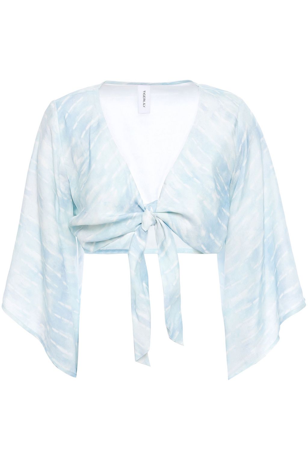 TIGERLILY Saras cropped tie-front tie-dyed twill top | THE OUTNET