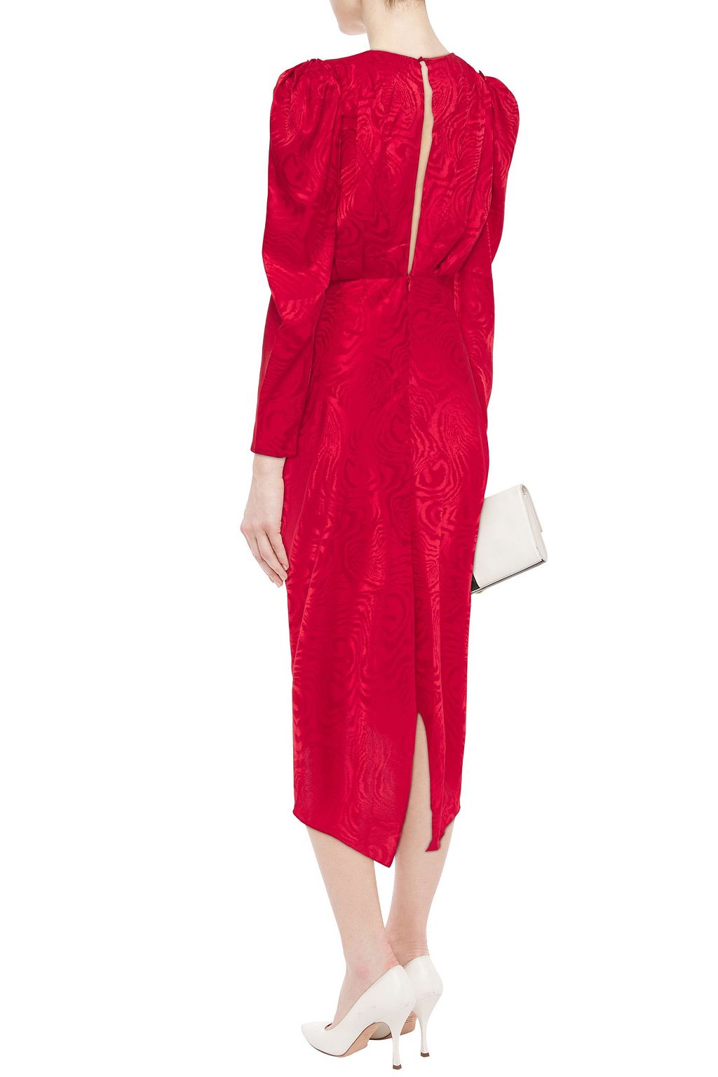 RONNY KOBO Astrid ruched satin-jacquard midi dress | THE OUTNET RONNY KOBO Astrid ruched satin-jacquard midi dress | THE OUTNET