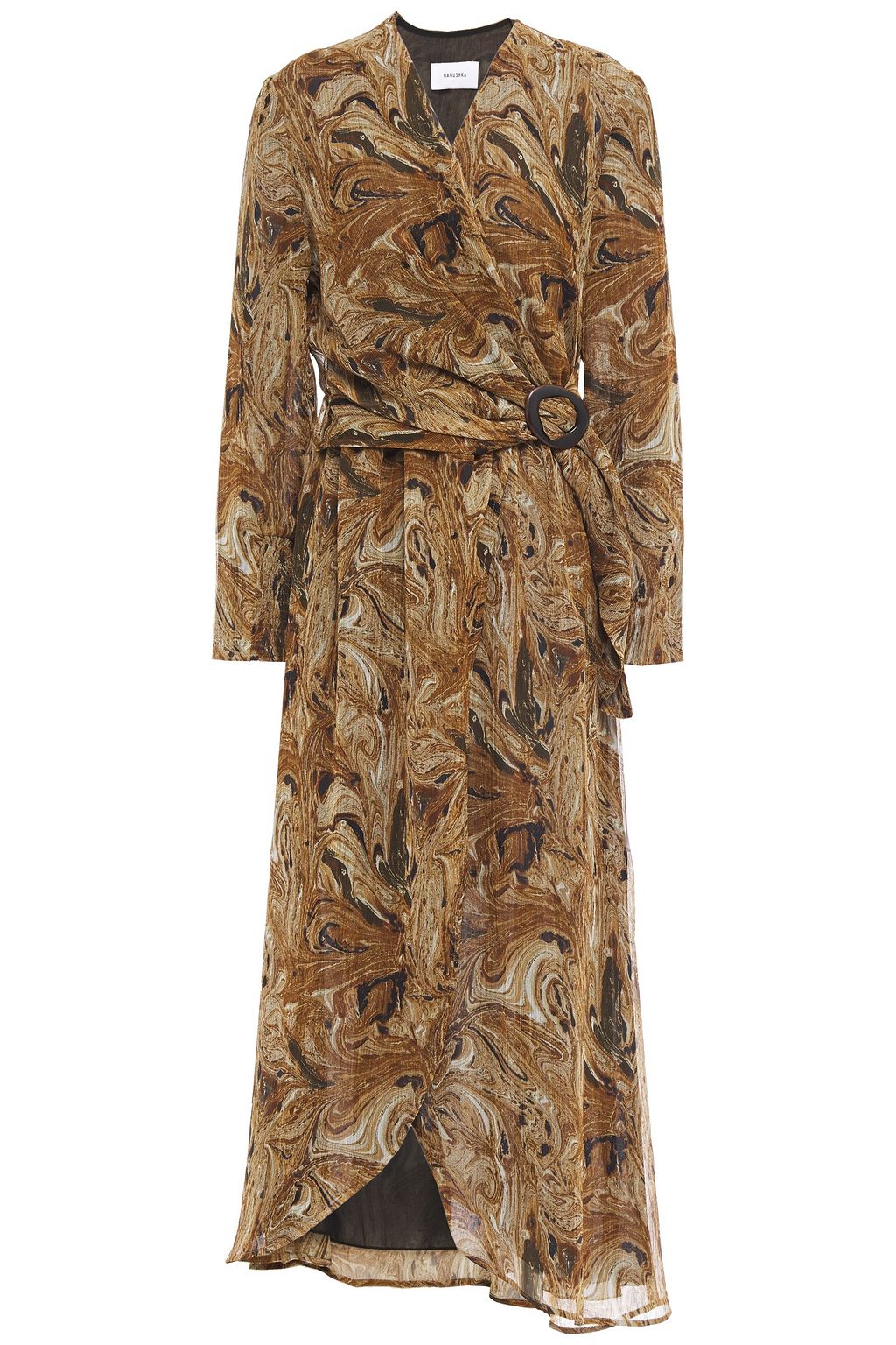 NANUSHKA Kemper wrap-effect printed crepon dress | THE OUTNET