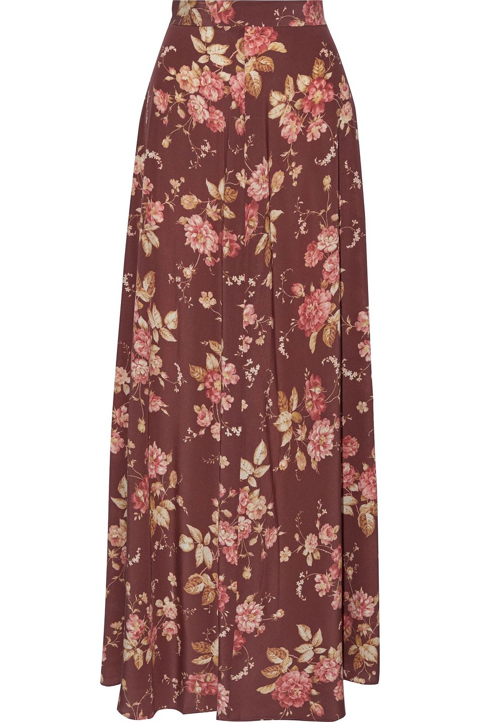 ZIMMERMANN Unbridled Basque floral-print stretch-silk maxi skirt | THE ...