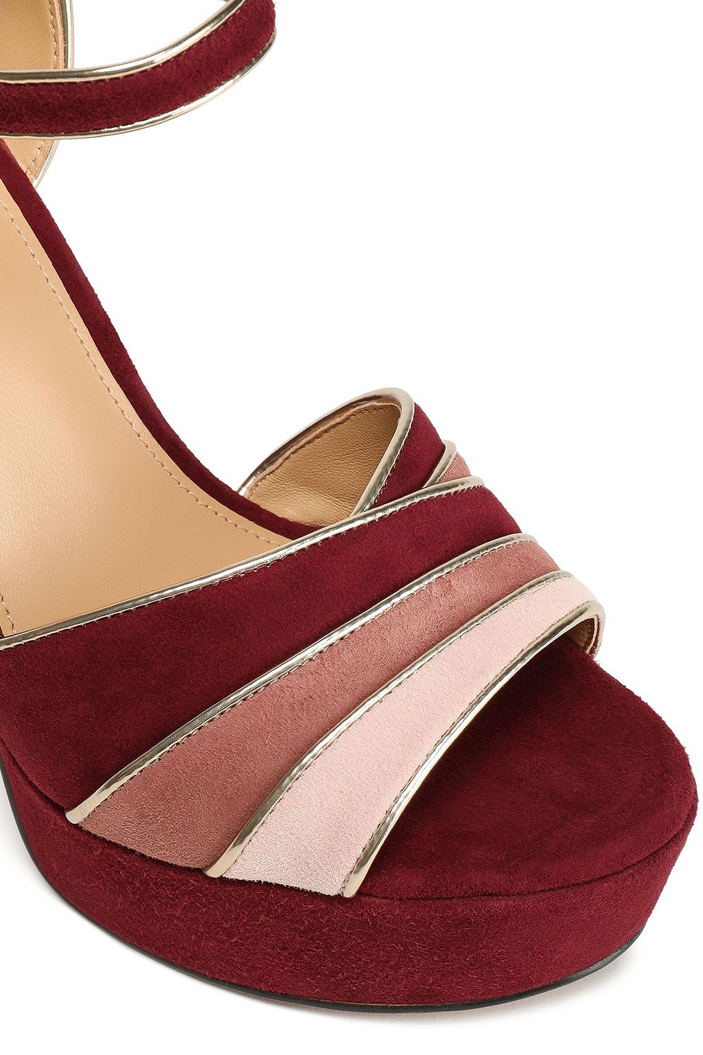 MICHAEL MICHAEL KORS Metallic-trimmed color-block suede platform ...