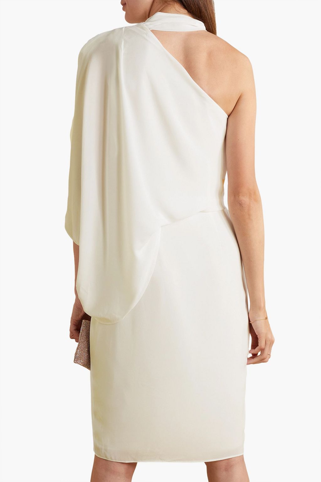 Halston One Shoulder Crepe Dress The Outnet