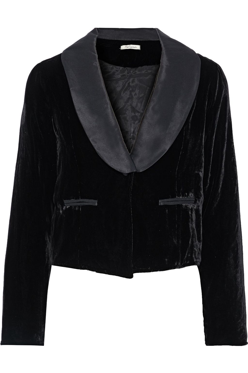 MES DEMOISELLES Marcello cropped satin-trimmed velvet jacket | THE OUTNET