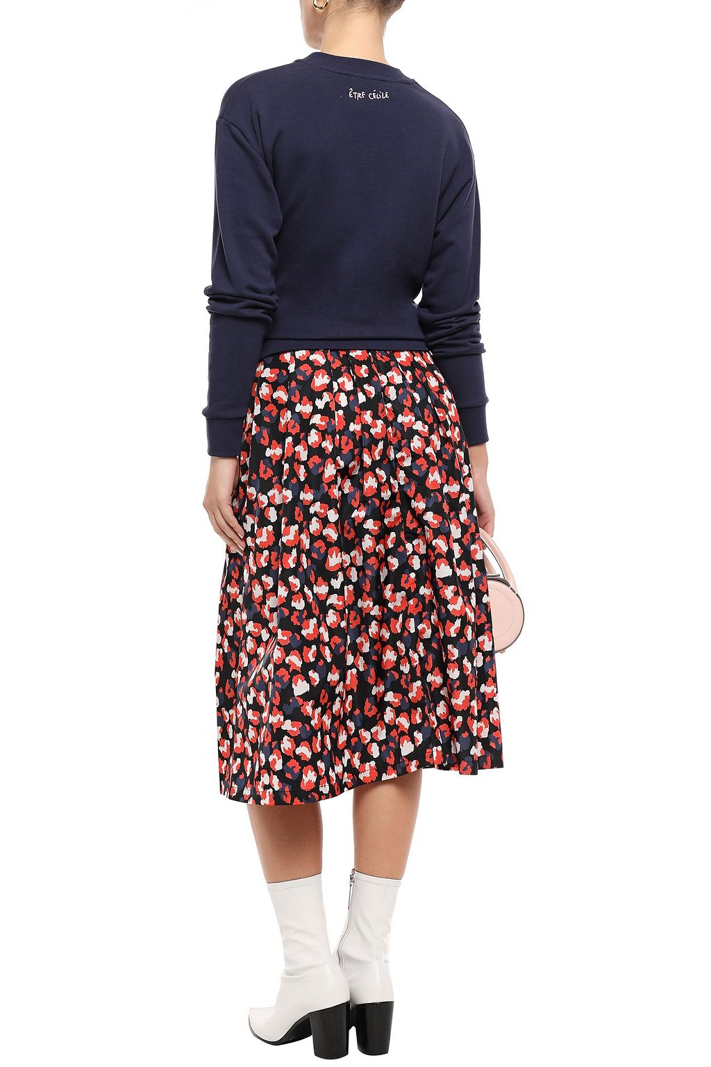 Black Pleated leopard-print silk-faille midi skirt | Sale up to 70% off ...