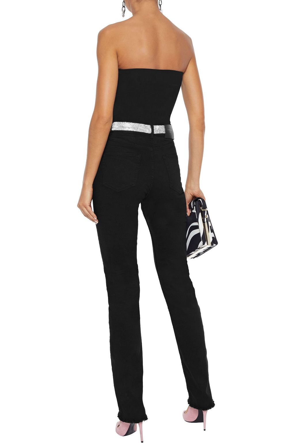 Black Crystal-embellished high-rise skinny jeans | Sale up to 70% off ...