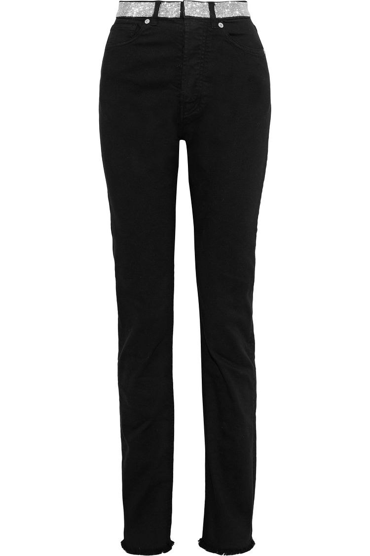 Black Crystal-embellished high-rise skinny jeans | Sale up to 70% off ...