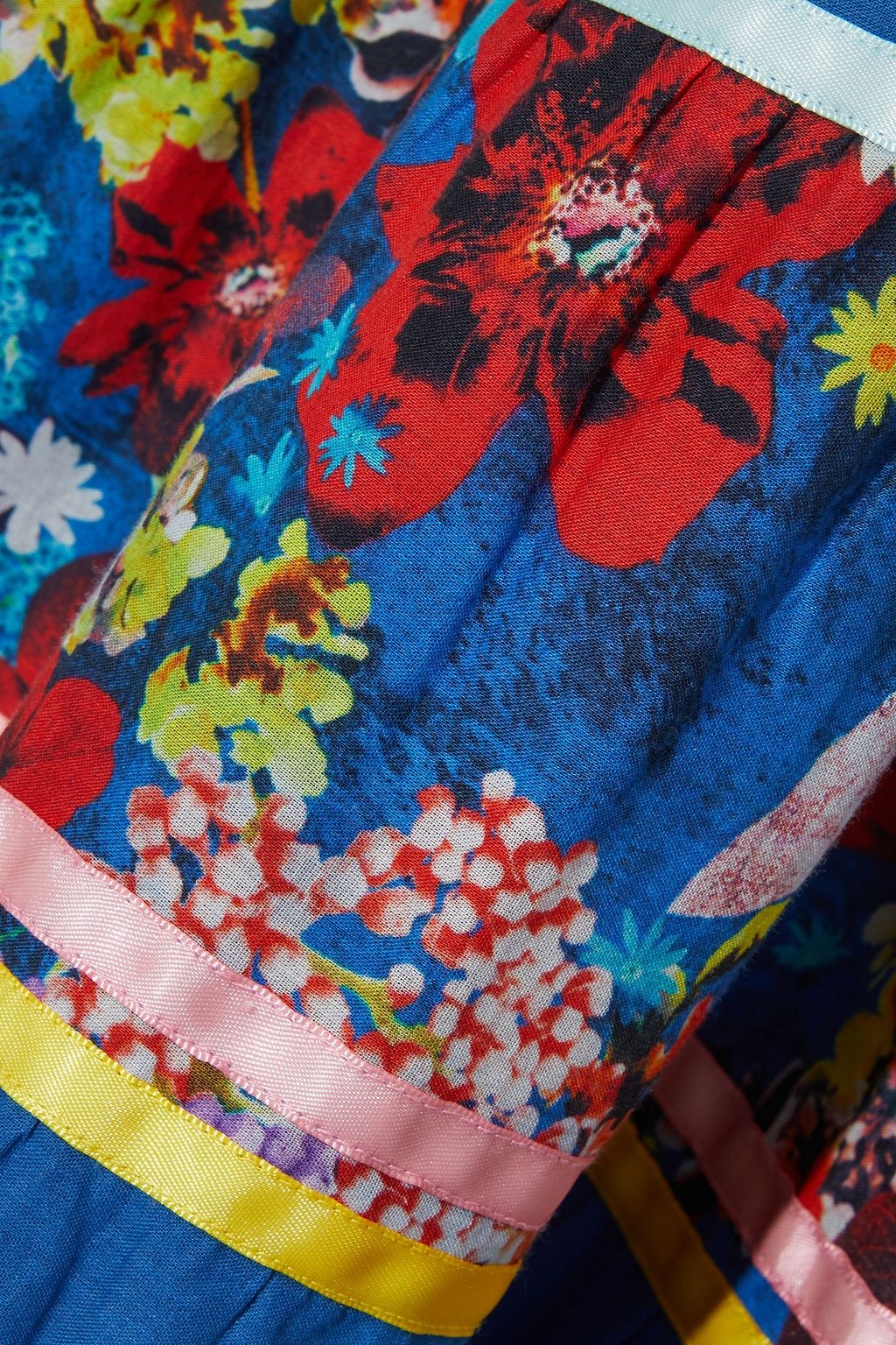 ALICE + OLIVIA Gayla belted tiered floral-print cotton-voile midi dress ...