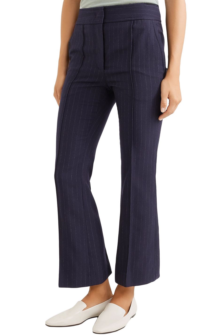 JOSEPH Ridge pinstriped wool flared pants | THE OUTNET