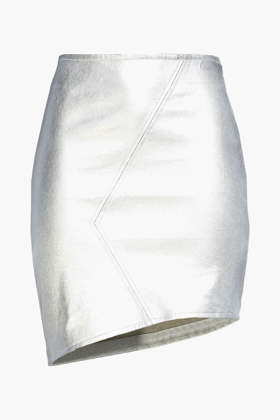 BA&SH Party asymmetric metallic leather mini skirt | THE OUTNET