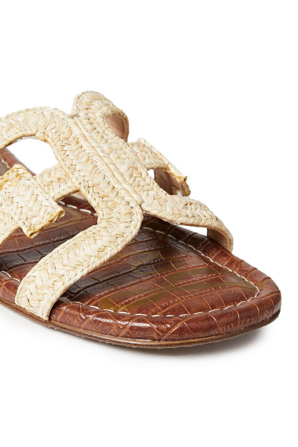 SAM EDELMAN Woven raffia slides | THE OUTNET