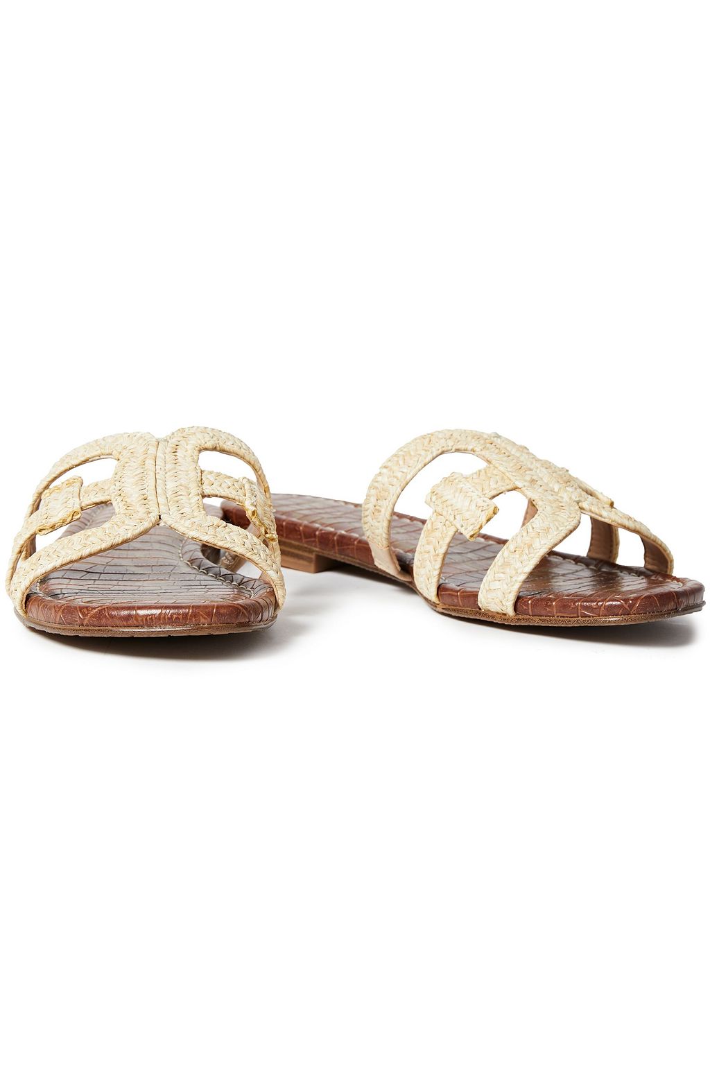 SAM EDELMAN Woven raffia slides | THE OUTNET