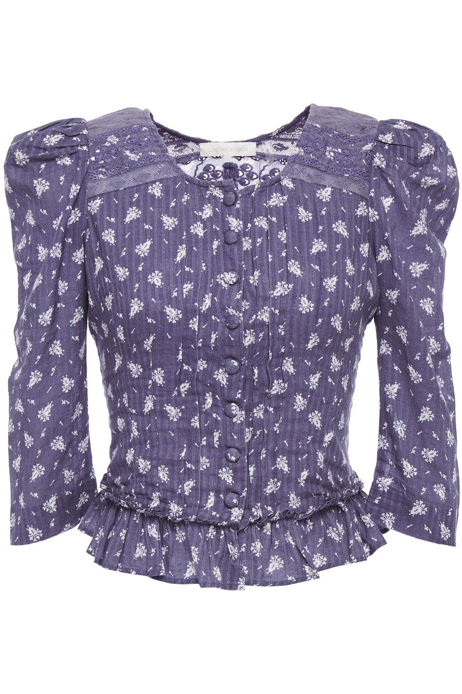 LOVESHACKFANCY Brenna ruffled floral-print cotton-jacquard jacket | THE ...