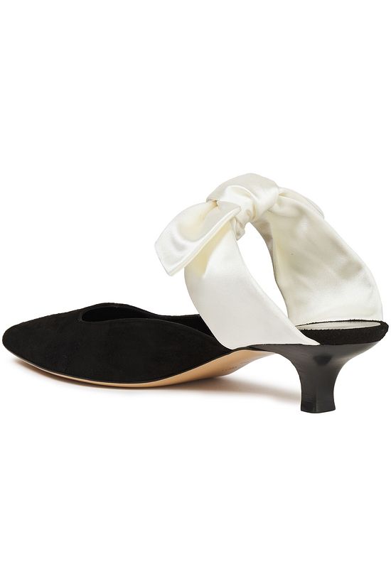 THE ROW Coco suede and satin mules | THE OUTNET