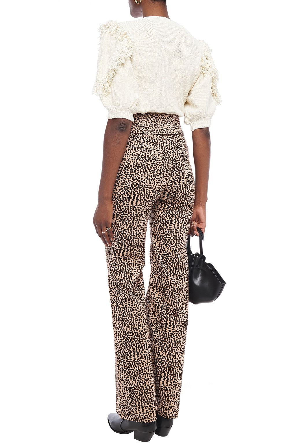 ULLA JOHNSON Wade tie-front leopard-print wide-leg jeans | THE OUTNET