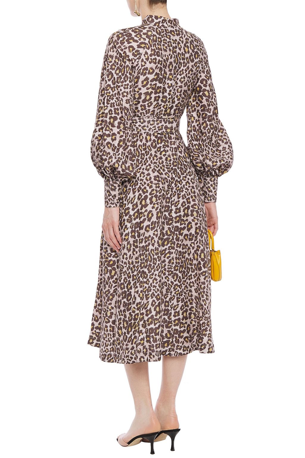ZIMMERMANN Gathered leopard-print silk midi dress | THE OUTNET
