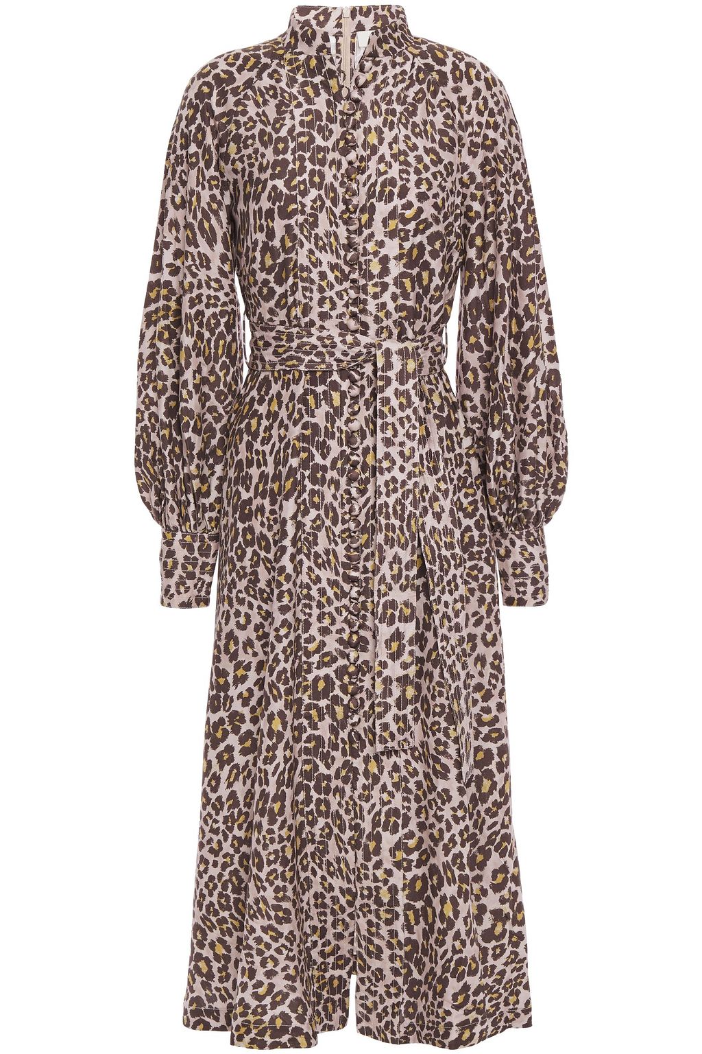 ZIMMERMANN Gathered leopard-print silk midi dress | THE OUTNET