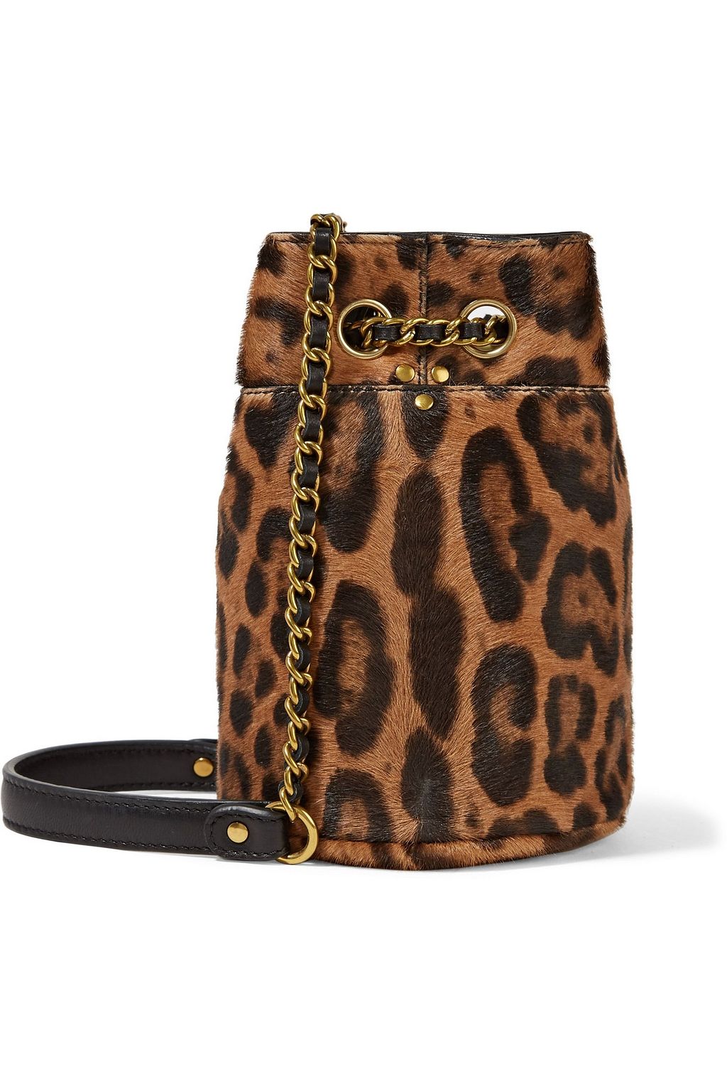 JÉRÔME DREYFUSS Popeye mini leopard-print calf-hair bucket bag | THE OUTNET