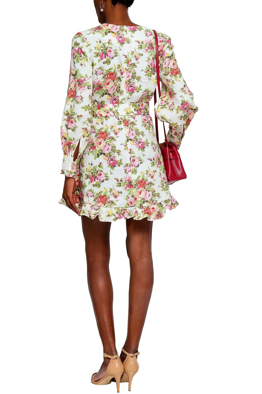Zimmermann Belted Floral Print Linen Mini Dress The Outnet