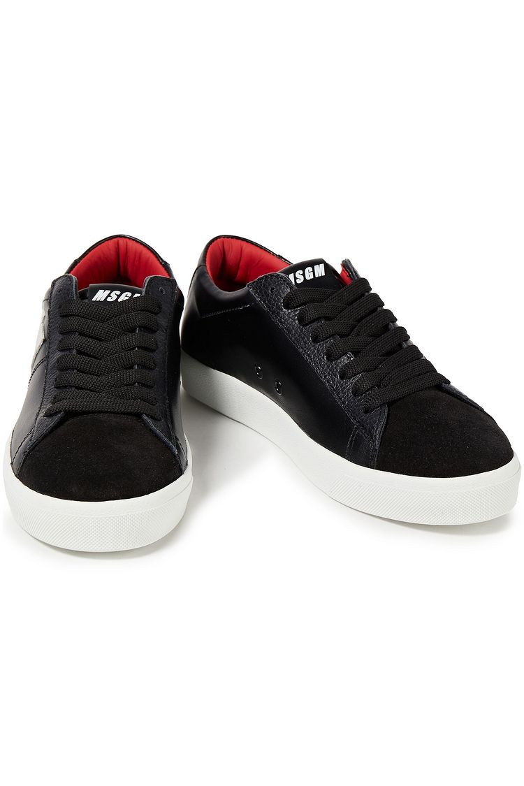 MSGM Leather and suede sneakers | THE OUTNET