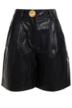 Black Pleated faux leather shorts | Sale up to 70% off | THE OUTNET ...
