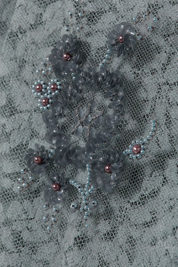 STELLA MCCARTNEY Isabella layered embellished tulle and Leavers lace ...