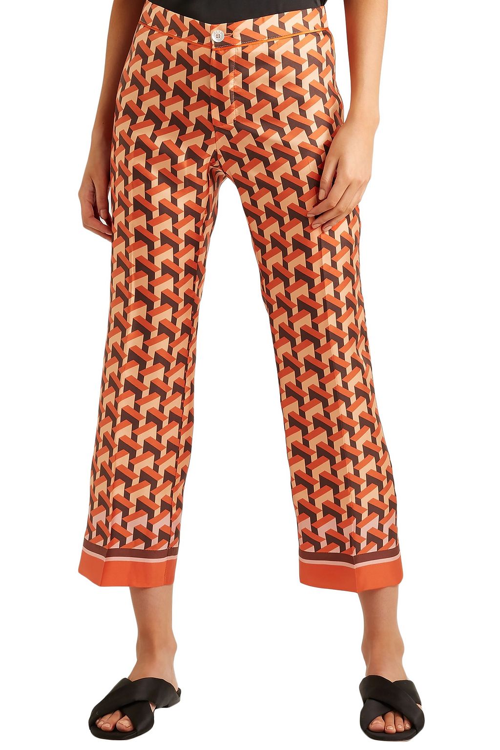 F.R.S. FOR RESTLESS SLEEPERS Ceo printed silk-twill straight-leg pants ...