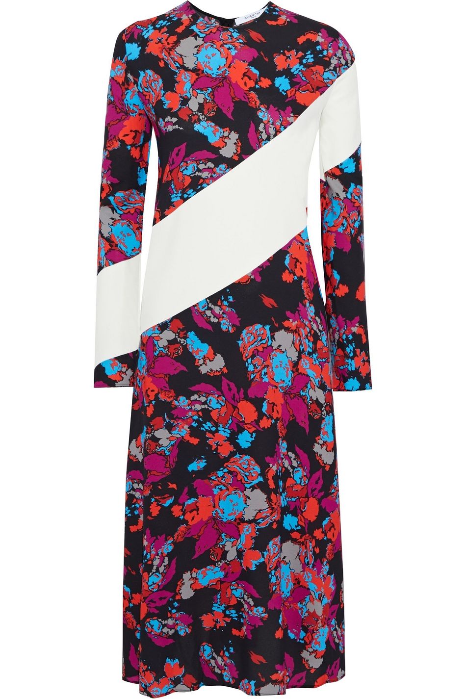 GIVENCHY Paneled floral-print crepe midi dress | THE OUTNET