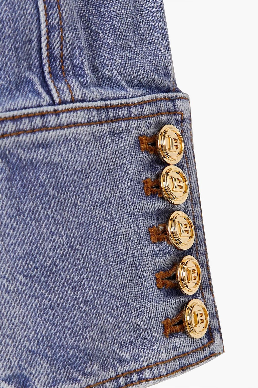 BALMAIN Button-embellished denim shirt | THE OUTNET