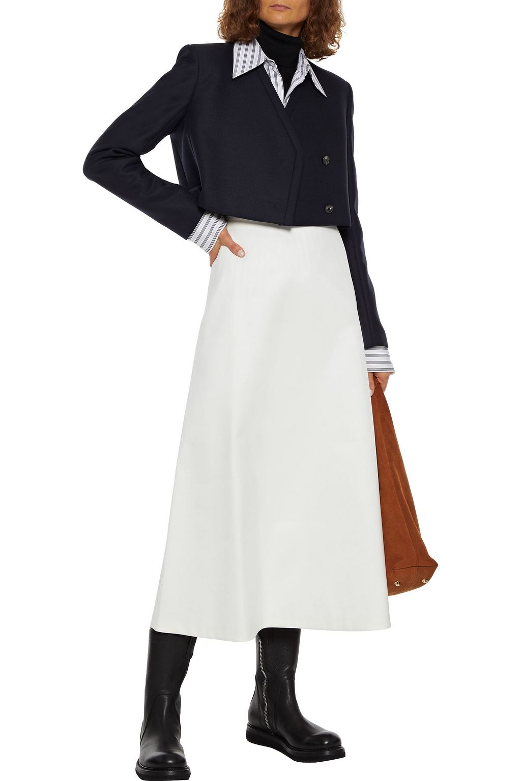 THE ROW Sprecher flared cotton-twill midi skirt | THE OUTNET