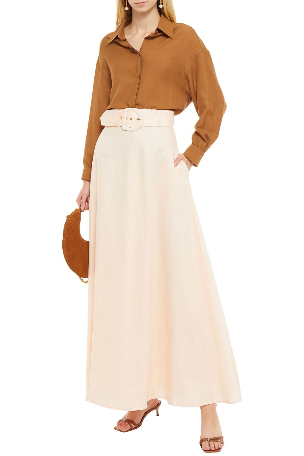 Zimmermann Super Eight Belted Linen Maxi Skirt The Outnet
