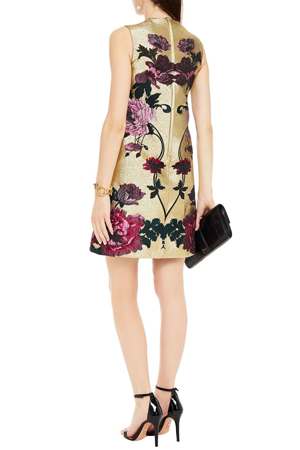 Dolce And Gabbana Metallic Floral Brocade Mini Dress The Outnet