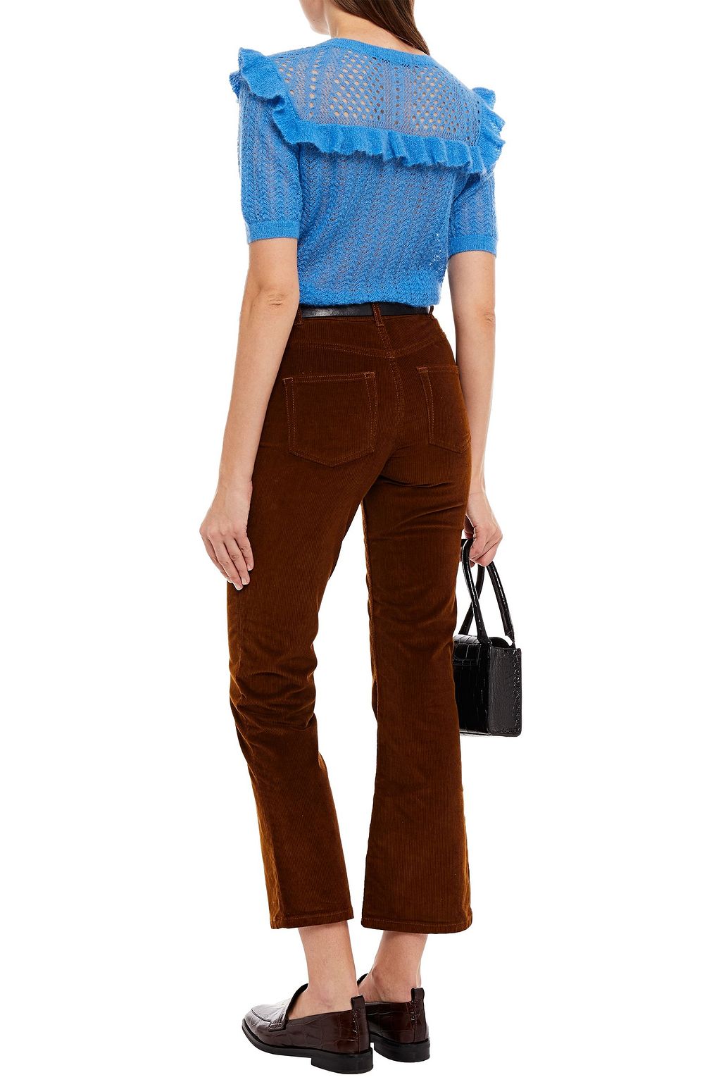 MAJE Ruffled pointelle-knit top | THE OUTNET