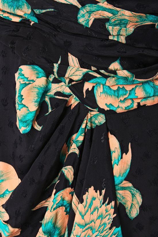 SANDRO Bruni wrap-effect draped floral-print jacquard mini dress | THE ...