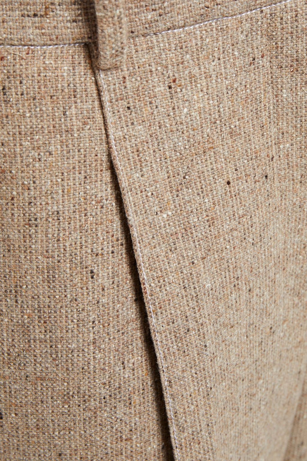 THEORY Pleated donegal wool-blend wide-leg pants | THE OUTNET