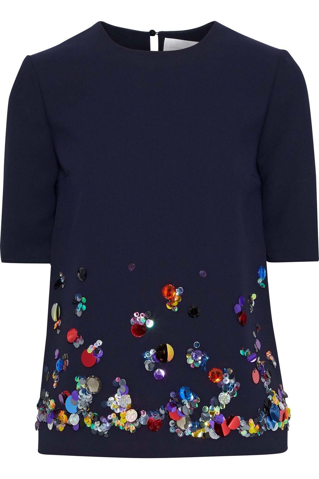 VICTORIA, VICTORIA BECKHAM Embellished washed-crepe top | THE OUTNET