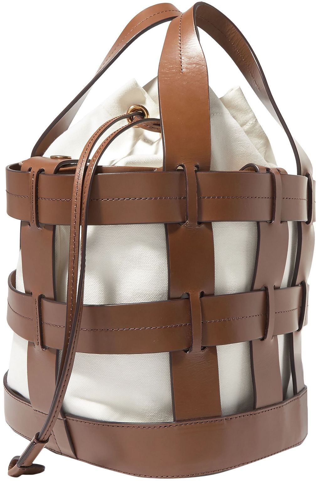 TRADEMARK Cooper caged leather and canvas tote | THE OUTNET